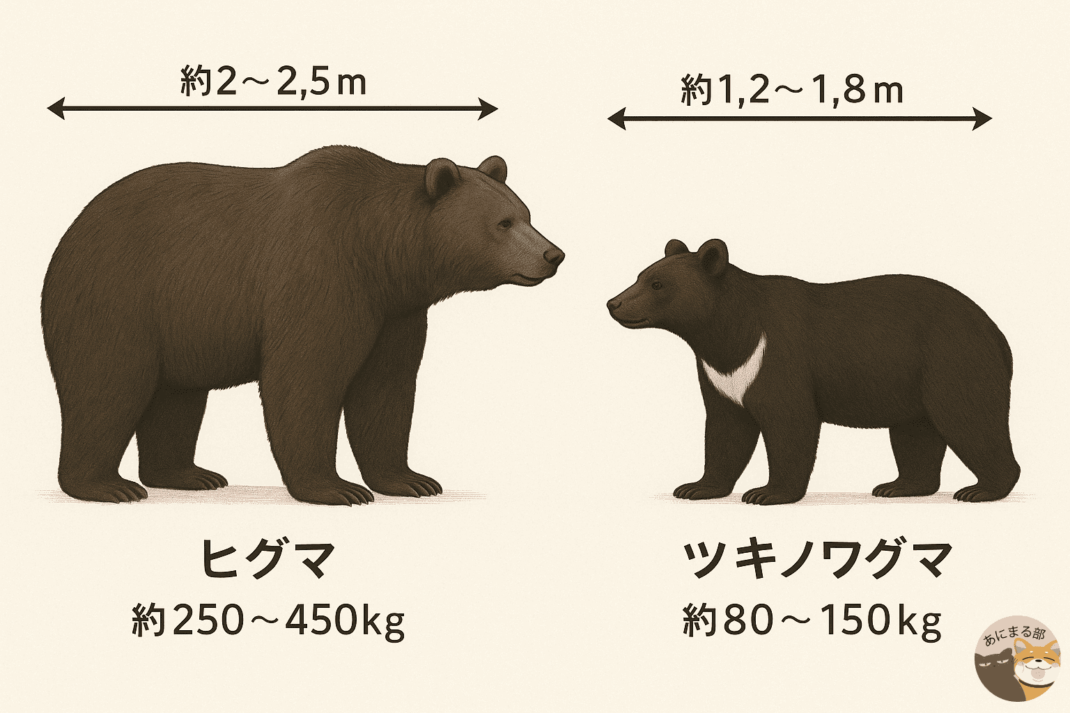 【保存版】日本に生息する熊｜ヒグマとツキノワグマの違いを写真で徹底比較【2025年最新版】 | あにまるまにあ あにまる部